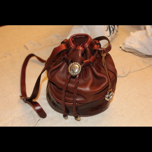 Brighton | Bags | Brown Leather Drawstring Tote | Poshmark